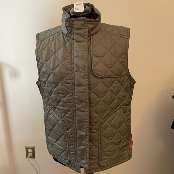 Coach | Jackets & Coats | Coach Dia Quilted Vest Military F8499 Sz L Ln ...